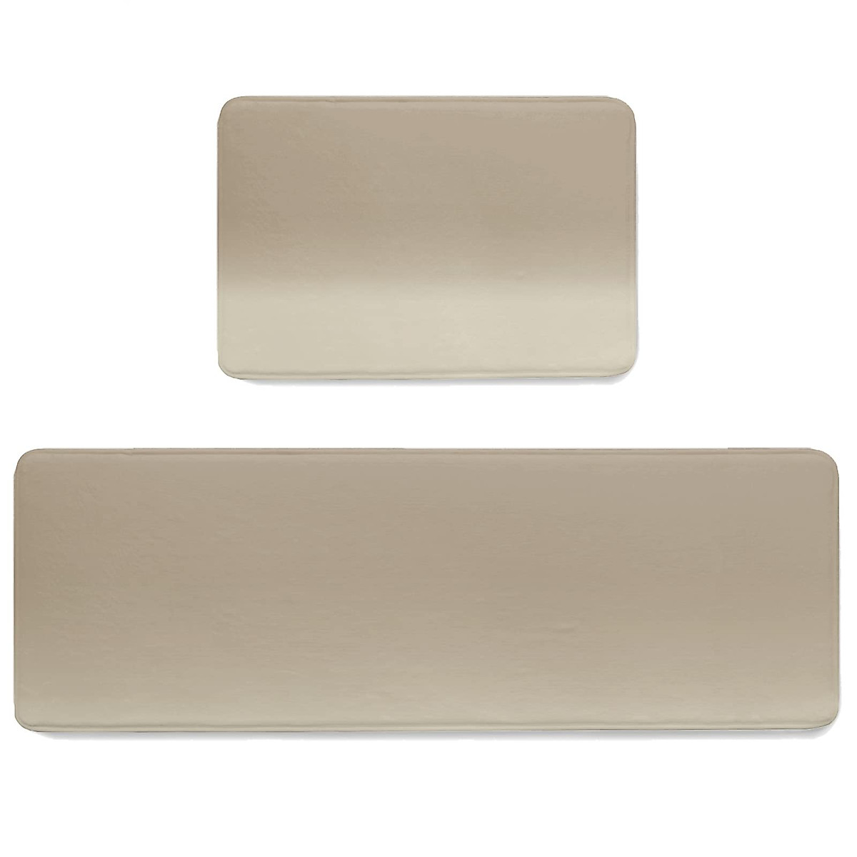 ARTSHOWING Kitchen Rug Sets Modern Gradient Art 2 Pieces Super Absorbent Non Slip Durable Kitchen Rugs, Anti Fatigue Standing Comfort Mats for Home Office Laundry Sink, Brown Khaki Gradient