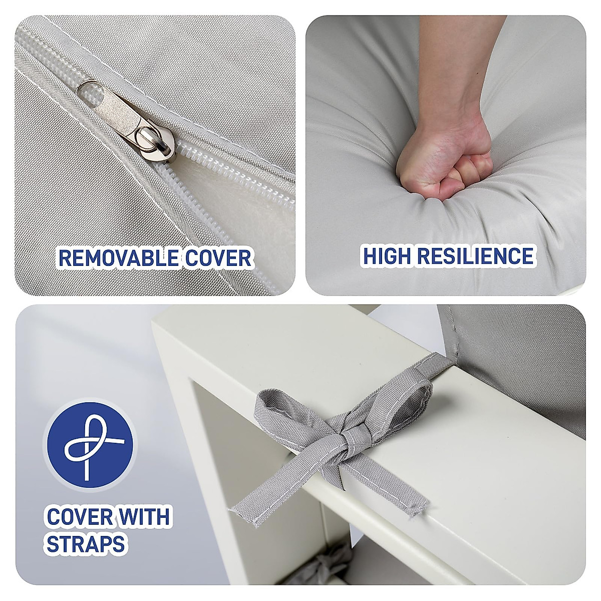 VINGLI Outdoor Furniture 4 Pieces Modern Aluminum Patio Furniture Set, Patio Sofa Set Outdoor Patio Conversation Sectional Set for Lawn, Garden, Backyard (White)