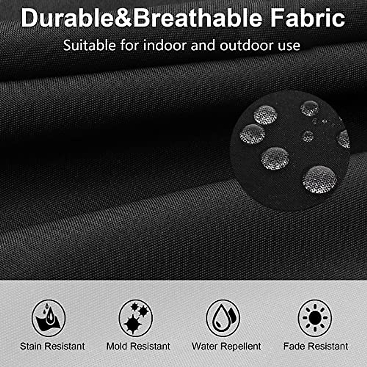 GUEGLSA Outdoor Indoor Waterproof Seat Cushions,16x16 Inches Patio Chair Cushion with Ties,Machine Washable Seat Pad for Home Garden Kitchen Dining Office Chair, Set of 2, Black