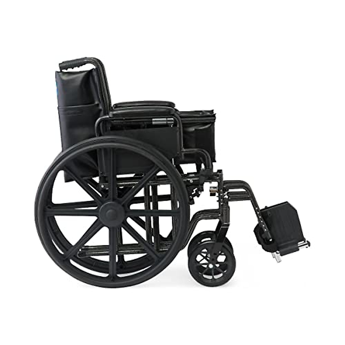 Medline K1 Basic Vinyl Wheelchair with Swing-Back Desk-Length Arms and Swing-Away Footrests, 18-Inch Wide Seat