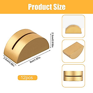 PEUTIER 12pcs Table Number Stands, Golden Table Name Holder Semicircular Design Modern Place Card Holders Photo Table Card Clips for Wedding Banquet Reception Anniversary Birthday Party