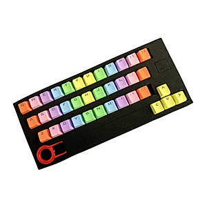 Mworld2 37 Keys PBT Key caps Colorful Gaming Backlit Keycaps Set with Key Cap Remover for Standard Mechanical Gaming Keyboard with Key Puller Rainbow Gradient Color