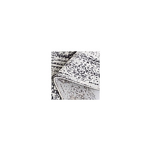 SAFAVIEH Evoke Collection Area Rug - 10' x 14', Ivory & Black, Oriental Medallion Distressed Design, Non-Shedding & Easy Care, Ideal for High Traffic Areas in Living Room, Bedroom (EVK260T)