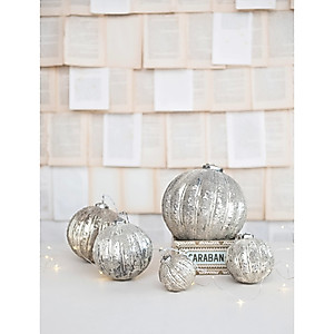 Creative Co-Op 4" Round Flocked Glass Ornament