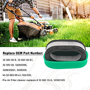 FHSJXR 32 083 09-S 32 883 09-S1 Air Filter for Kohler KT715 KT725 KT730 KT735 KT740 KT745 KT610 KT620 19HP-26HP Engine Cub Cadet XT1 XT2 Kohler 7000 series Lawn Mower Air Filter KH-32-883-09-S1