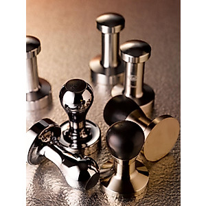 Rattleware Stainless Steel Round Tamper - Premium Ergonomic Grip, Perfect for Espresso Machines, Consistent Grounds Packing & Durable Design (Small - 58.3mm Dia)