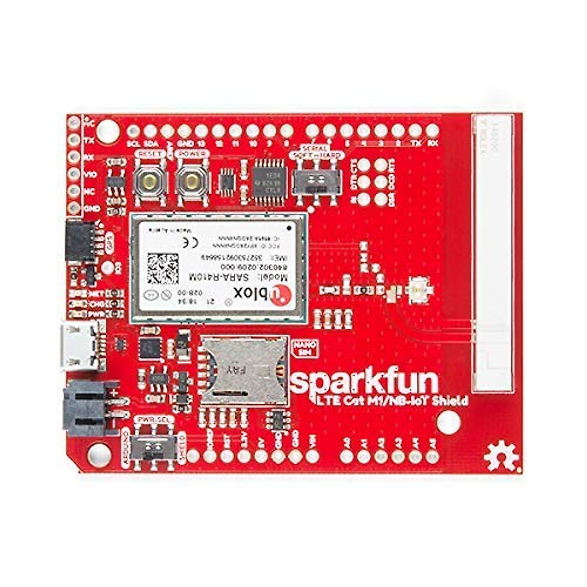 Electronics123 SparkFun LTE CAT M1/NB-IoT Shield - SARA-R4 (with Hologram SIM Card)