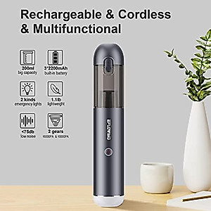Eflowing Car Vacuum Cleaner High Power 16KPA Strong Suction, Handheld Vacuum Cordless with LED, Portable Mini Vacuum with Brushless Motor, Wireless Handheld Car Vacuum Cleaner for Pet & Home Cleaning