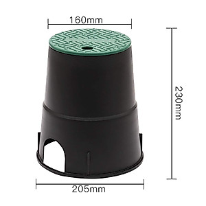 JKPOWER 6 Inch Garden Lawn Underground Valve Box Cap Sprinkler System Watering Cover Valve Box Cover Green + Black app.205x230x160mm/8.07x9.06x6.30in