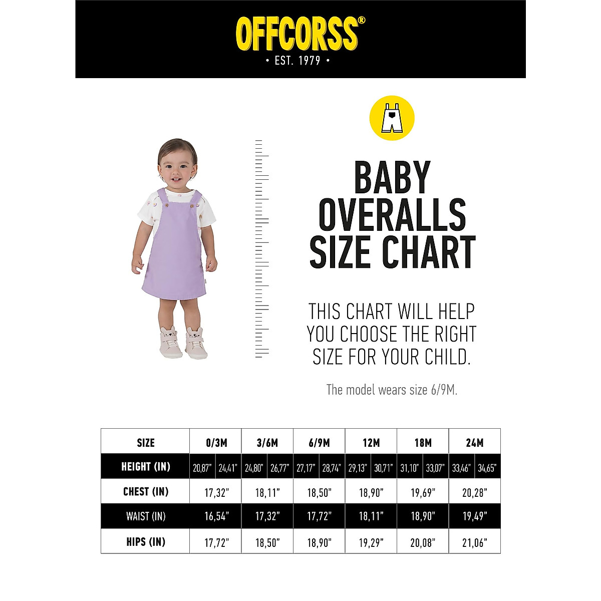 OFFCORSS Stylish & Comfortable Baby Overall Dress - Ideal for Spring & Summer | Ropa para niños y niñas (Purple 24M)