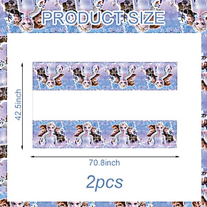 Omto 2Pcs Frozen Tablecloth Disposable Tablecover Birthday Party Supplies and Decorations for Kid Boy Baby Shower Rectangle Tables 70"X42",2 Pack