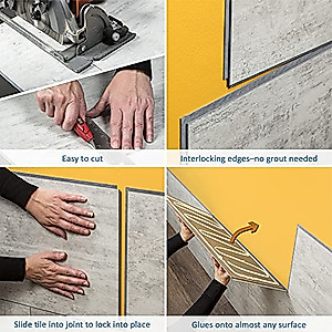 Palisade 25.6 in. x 14.8 in. Interlocking Vinyl Tile Shower and Tub Surround Kit in Carrara Marble