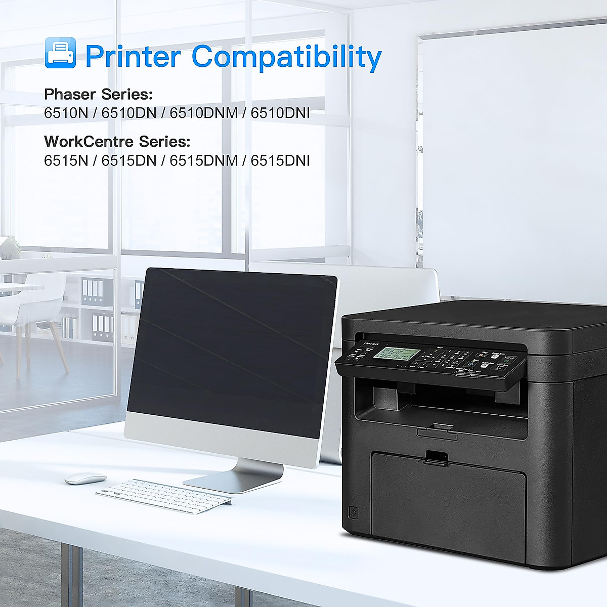 LxTek Compatible Toner Cartridge Replacement for Xerox Phaser 6510, WorkCentre 6515 High Yield (1 Black, 1 Cyan, 1 Magenta, 1 Yellow, 4-Pack)