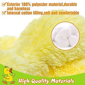 EXPAWLORER Plush Squeaky Duck Dog Toy - 14" Large Stuffed Soft Cute Duck, Best Birthday Gift Interactive Filled Chew Toys for Small Medium Large Dogs Puppy Biting Training Teething, Yellow