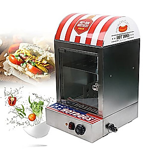 1500W Commercial Hot Dog Steamer,Electric Hut Hot Dog Steamer with Bun Warmer,Stainless Steel Hot Dog Cooker Machine