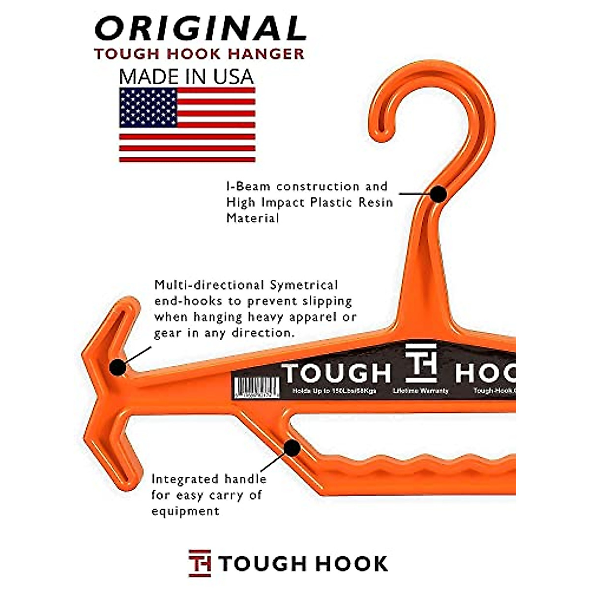 Tough Hook Original Hangers Set of 2 Blue and Grey |USA Made | Multi Pack
