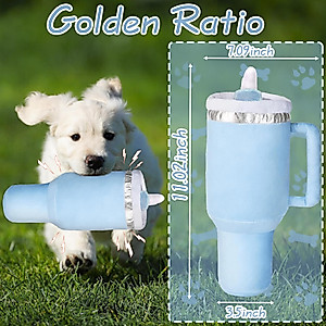BUAEL Funny Tumbler with Handle Cup Dog Toys,Cute Squeaky Dog Toys Cup, Safety Design Dog Toys for Small Dogs/Large Dogs/Medium Size Dog Toy Replica of 30 oz Cup (Blue)