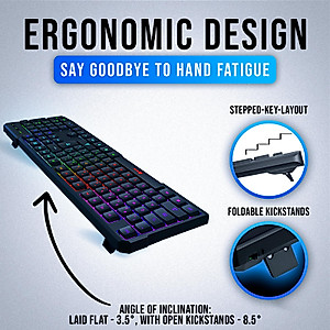 KLIM Chroma Gaming Keyboard Wired USB - New 2024 - Durable Ergonomic Waterproof Silent Backlit - Ideal for Gaming and Office - Teclado Gamer - 2 ms Response Time - PC Laptop Mac PS4 PS5 - Black