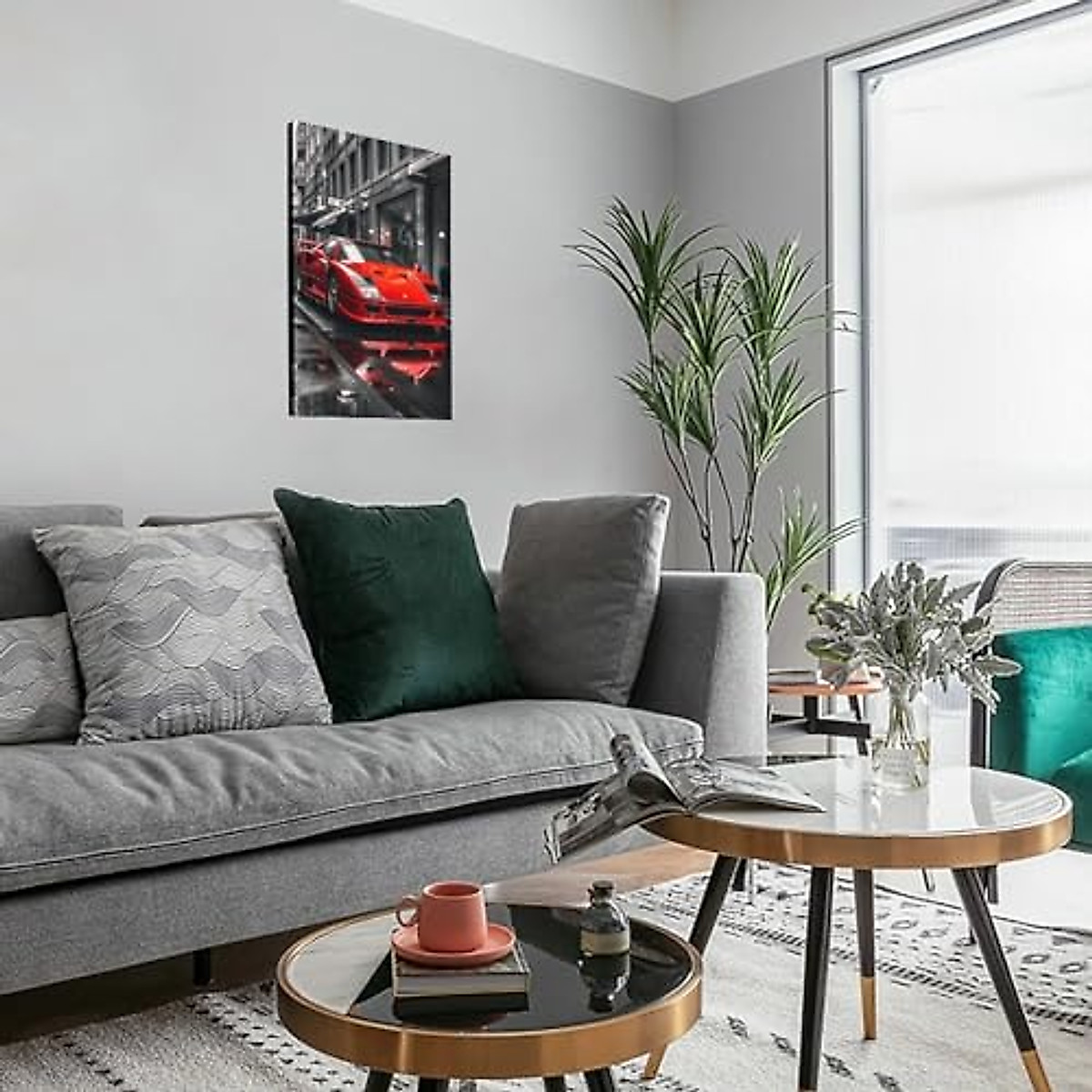 Car Poster Ferrari F40 Supercar Posters Racing Car Canvas Wall Art For Boy's Bedroom SuperCar Wall Decor Frame-style 16x24inch(40x60cm)