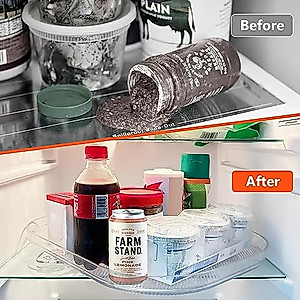EdenEdges Lazy Susan for Refrigerator, Rectangular Turntable Organizer for Fridge,Cabinet, Pantry Organizer, Kitchen Organizer, Fridge Organizer-15.74inch