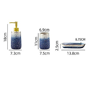 Bathroom Accessories Set 4 Pack, Luxury Design Ceramic Bath Set Toothbrush Holder, Toothbrush Cup, Soap Dispenser, Soap Dish, Lotion Holder