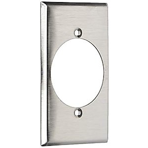 Leviton 84028.0 1-Gang 2.15" Diameter, Device Receptacle Wallplate, Stainless Steel, 10 Piece