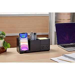 Bostitch Konnect Qi Certified Wireless Charging Desk Accessory Kit with Pencil Cups