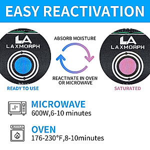 200g Rechargeable Desiccant, Moisture Absorbing Bag Reusable & Absorbs Moisture & Humidity, Rechargeable Dehumidifier Bag for Gun Safe,Cars,Bins,Totes,Food Storage,Clothes,Suitcase (4, Black)