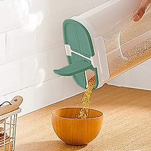 Poeland Storage Jars Canisters with Built-in partition / 4 compartments for Spaghetti Pasta Noodles Cereal - Peacock Green