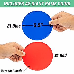 GoSports 4 Foot Width Giant Portable 4 in a Row Game - Huge Size with Carry Case and Rules, Brown