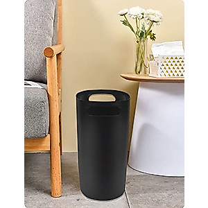 Diyalor 2.6 Gallon Small Trash Can with Handle,Durable Bathroom Wastebasket Garbage Can (Pack of 2, Black)