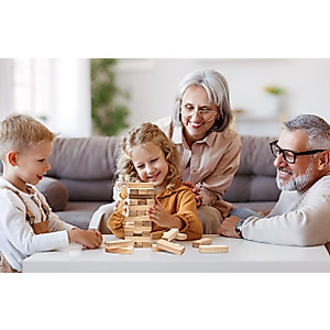 Pennsylvania Woodworks Maple Tumble Tower Game - Heavy Duty Timber Tower Wooden Block Set - Stackable Hardwood Blocks - Tabletop & Outdoor Family Games - Maple Hardwood