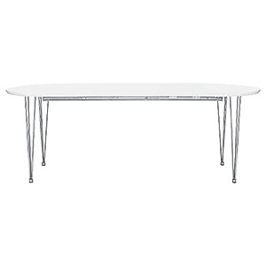 Coaster Home Furnishings Heather Oval Dining Table with Hairpin Legs Matte White and Chrome