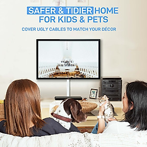 Delamu Cord Hider, 94.5in Cord Covers for Wires on Wall, Large Cable Hider Wire Covers for Cords, Wire Hiders for TV on Wall, Easy Set up Cable Cover Cable Management Kit, 6X W1.18 H0.67in, White