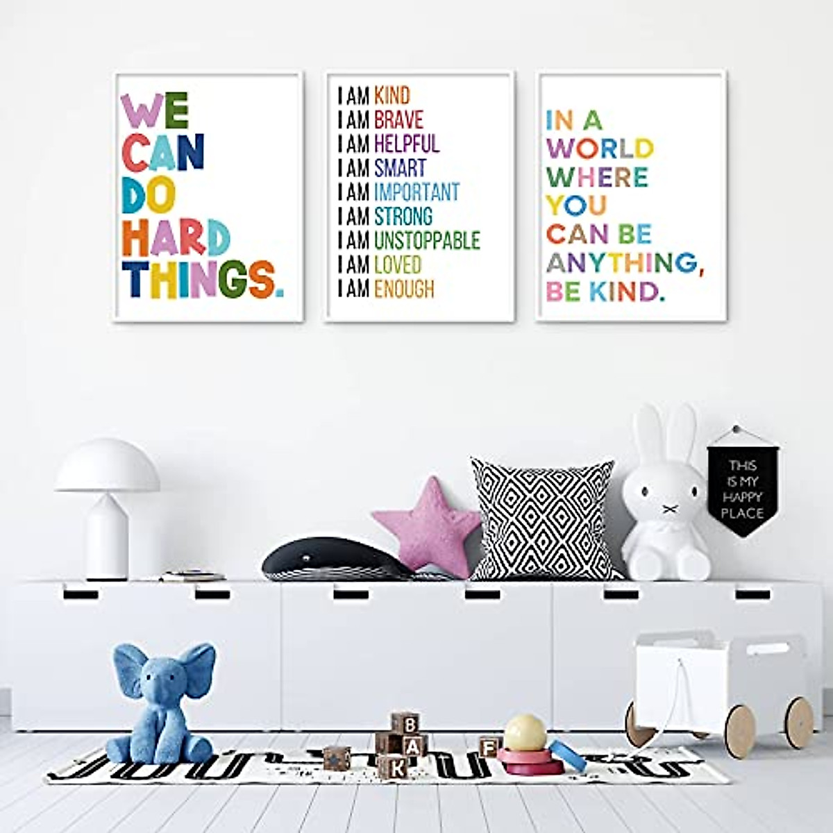 Pennclys Colorful Inspirational Quotes Wall Art Nursery Canvas Wall Decor Inspirational Art Prints Motivational Posters for Classroom Girls Kids Playroom Decor 12x16 Inch Unframed