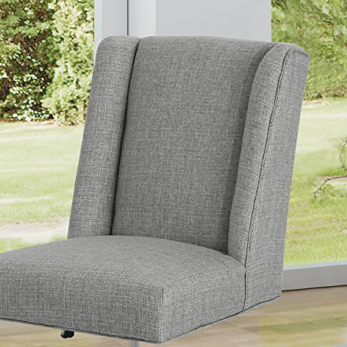 Great Deal Furniture Tucker Traditional Home Office Chair, Gray and Chrome
