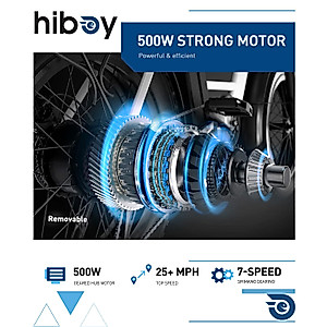 Hiboy Electric Bike x2(Black x1, White x1), 500W Motor (9600W Peak), 720WH Removable Battery, 25MPH Top Speed, 20"x4.0" Fat Tire E-Bike