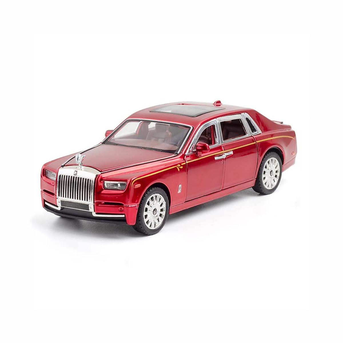 Alloy Collectible Red Rolls Royce Phantom Toy Pull Back Vehicles Diecast Model Car