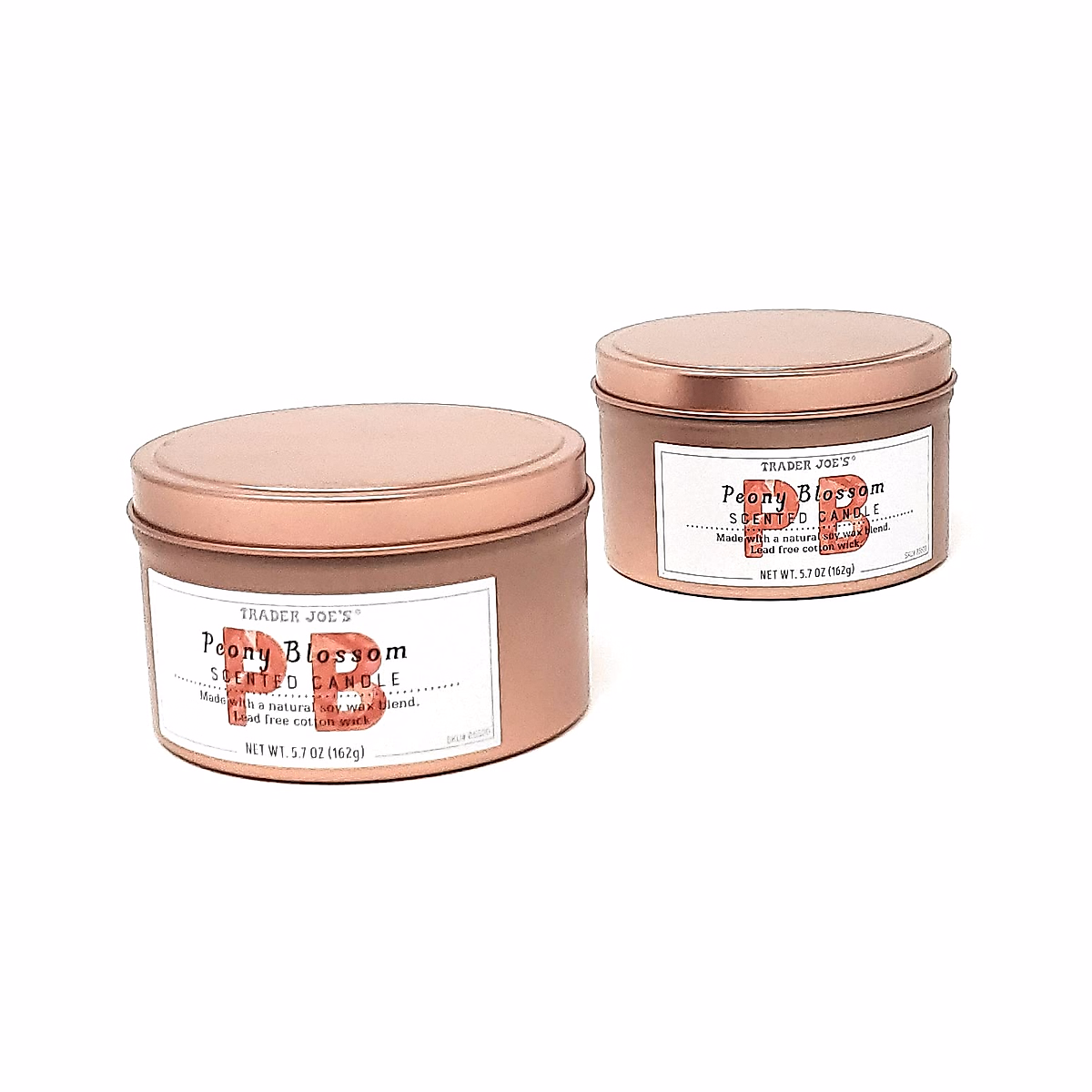 Trader Joe's - Peony Blossom Candle NET WT. 5.7 OZ Each - Set of 2