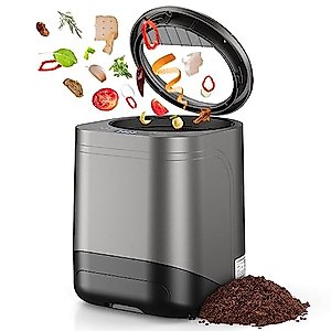 NIVIOP Electric Composter for Kitchen,2.5L Smart Kitchen Waste Composter,Indoor Food Compost Machine for Apartment Countertop with Glass Cover,Ultra-High Temperature Drying,and Odor-Free