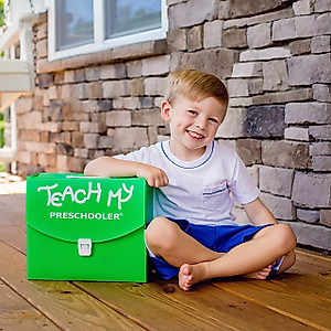 Teach My Preschooler Learning Kit: Screen-Free. Preschool Readiness. All-In-One Kit. Teach Reading, Printing, Numbers to 100, Early Math. 70+ pieces plus teaching guides and storage case. Age 3yrs+ , Green