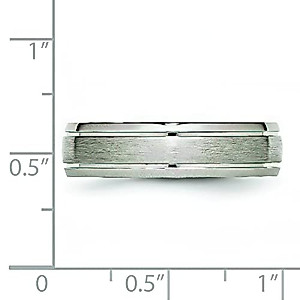 Titanium 6mm Brushed Wedding Ring Band Size 7