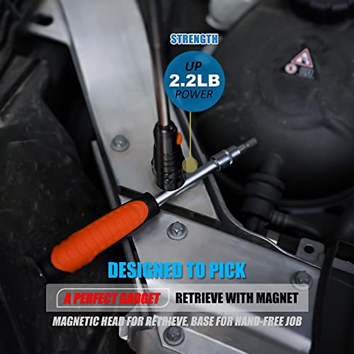 VIBELITE Extendable Magnetic Flashlight with Telescoping Magnet Pickup Tool-Cool Gadgets Gifts Idea & Birthday Gifts For Men, Husband, Dad, Father, Mechanic, Tech, Handyman, Him, Women