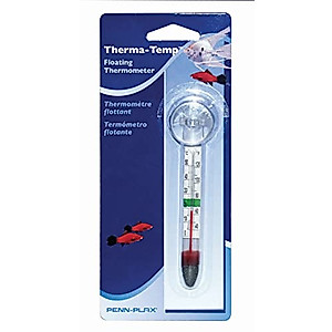 PENN-PLAX Therma-Temp Floating Aquarium Thermometer – Mercury Free – Safe for Freshwater and Saltwater Fish