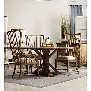 Hooker Furniture Sanctuary Tall Spindle Dining Arm Chair in Medium Wood (Set of 2)