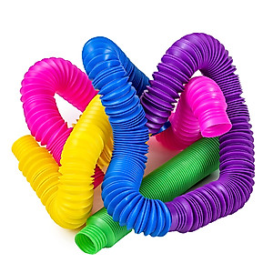 NUTTY TOYS Jumbo XXL Pop Tubes - Sensory Toys - Fine Motor Skills Learning for Toddlers, Top ADHD & Autism Fidget 2025 for Kids, Best Preschool Gifts Idea, Unique Boy & Girl Valentines Day Present