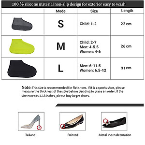 3 Pairs Waterproof Silicone Rain Shoe Covers,6PCS Impermeables Silicone Rubber Boot Covers,Non-Slip,Water Resistant,Reusable,Stretchable,Foldable,for Kids,Men,Women Cycling,Outdoor Protection（S,M,L）
