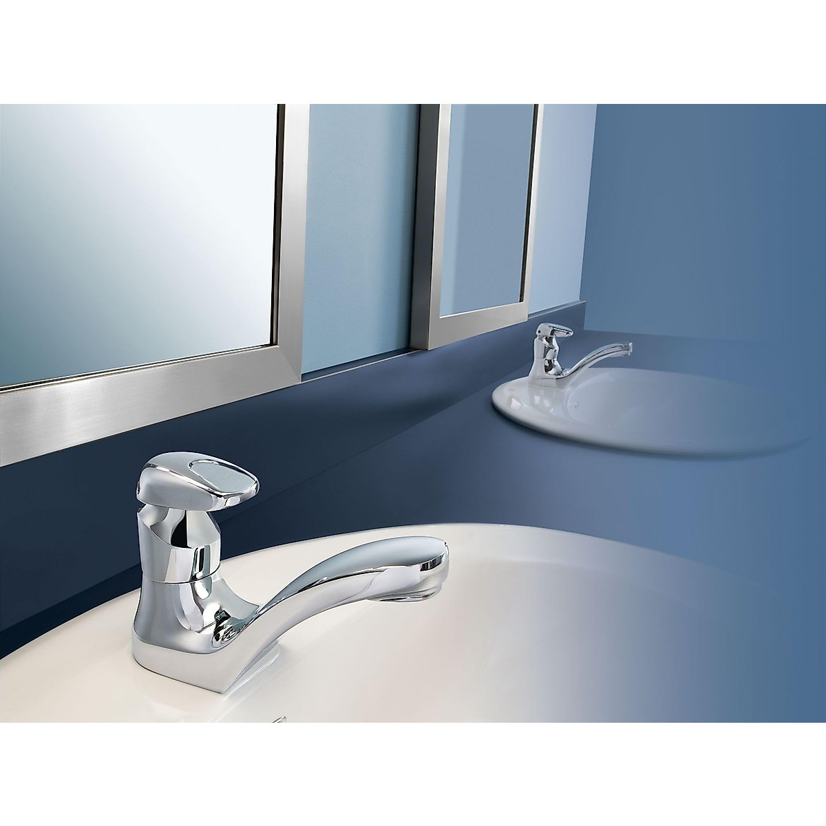 Moen Commercial Chrome M-Press Single-Mount Metering One-Handle Bathroom Sink Faucet, 1/2 GPM, 8884