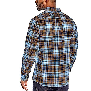 Eddie Bauer Bristol Men's Flannel Shirt - Deep Denim Plaid Small
