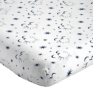 Jay Franco Disney Mickey Mouse Twin Size Sheet Set - Moons and Stars Super Soft 3 Piece Bedding Set - Kids Microfiber Sheets Includes Reversible Pillow Covers